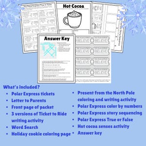 The Polar Express Printable Activity Packet for Kids | Christmas ...