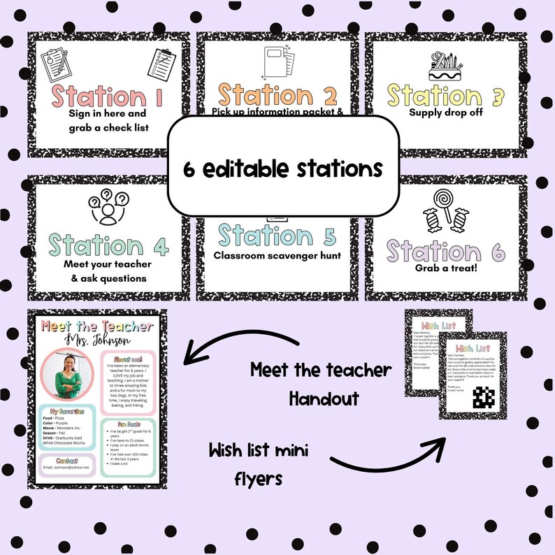 Editable Back-to-school Night Stations Bundle | Composition Themed - Etsy