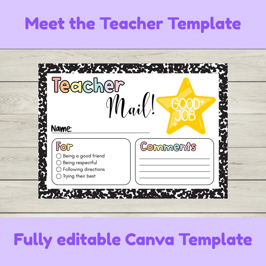 Editable Student Reward Postcard: Positive Teacher Note (digital ...