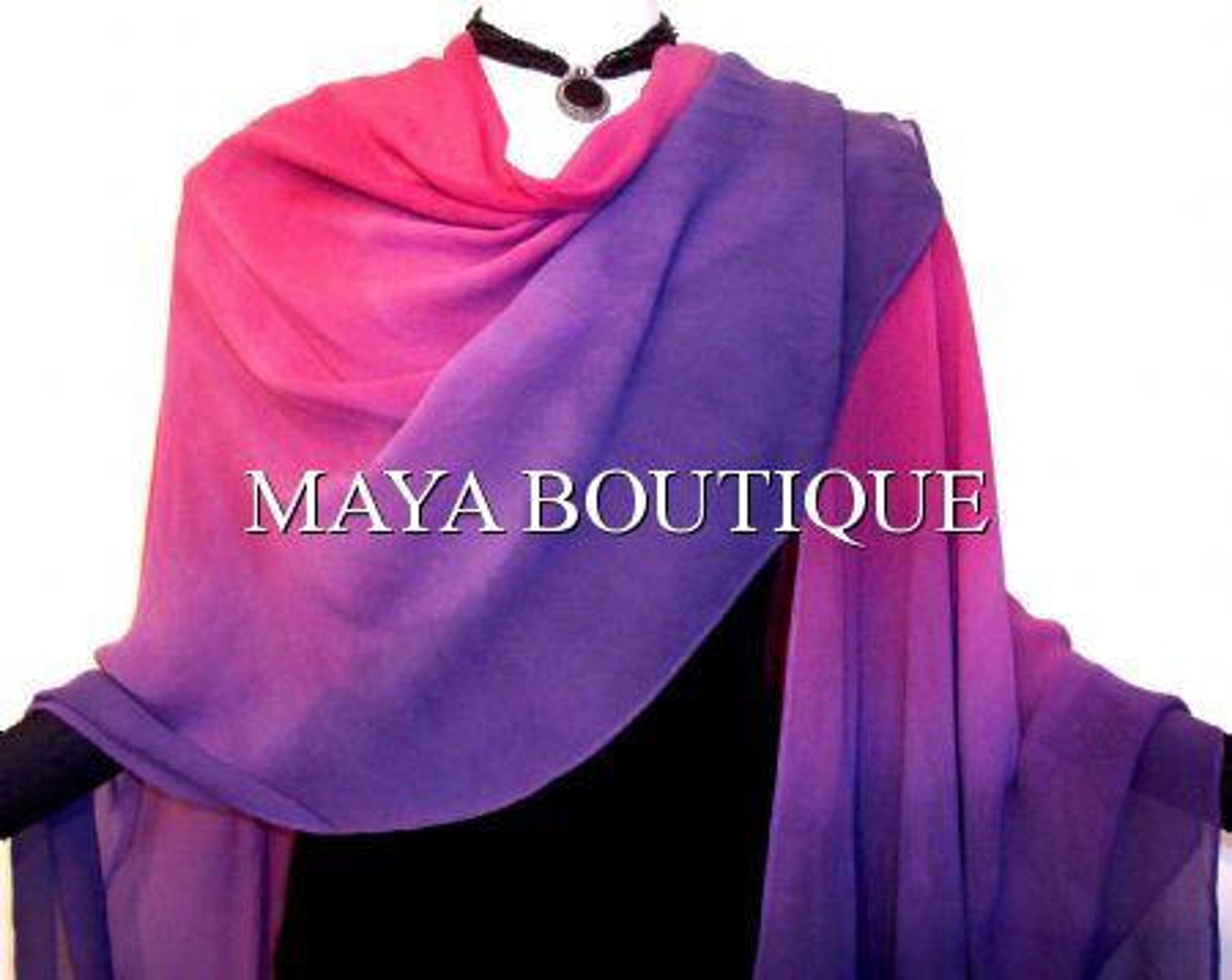 Stunning Silk Chiffon Wrap Cape Ruana Caftan Hand Dyed Maya Matazaro - Etsy