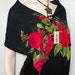 American Red Rose Scarf Georgette With Fringes Maya Matazaro USA Made ...