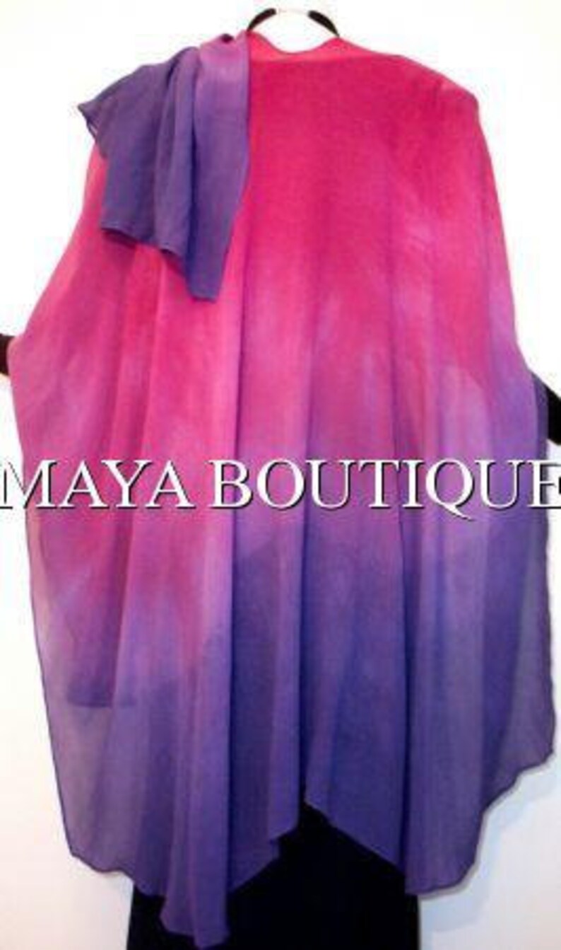 Stunning Silk Chiffon Wrap Cape Ruana Caftan Hand Dyed Maya Matazaro - Etsy