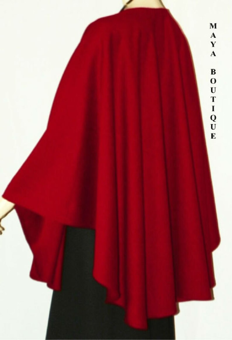 Scarlet RED Cashmere Wool Cape Ruana Wrap Coat by Maya Matazaro Made in ...
