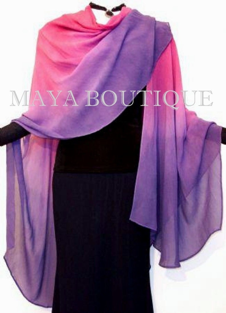 Stunning Silk Chiffon Wrap Cape Ruana Caftan Hand Dyed Maya Matazaro - Etsy