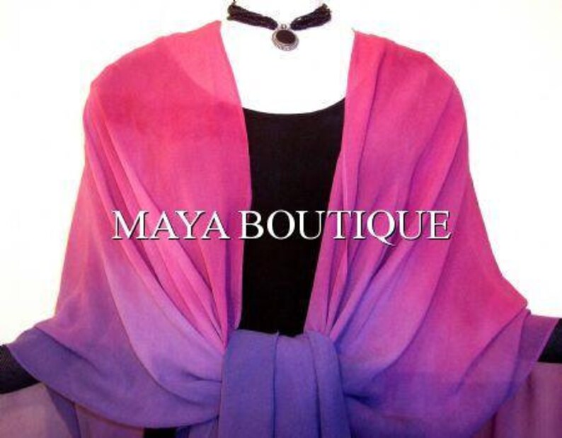 Stunning Silk Chiffon Wrap Cape Ruana Caftan Hand Dyed Maya Matazaro - Etsy