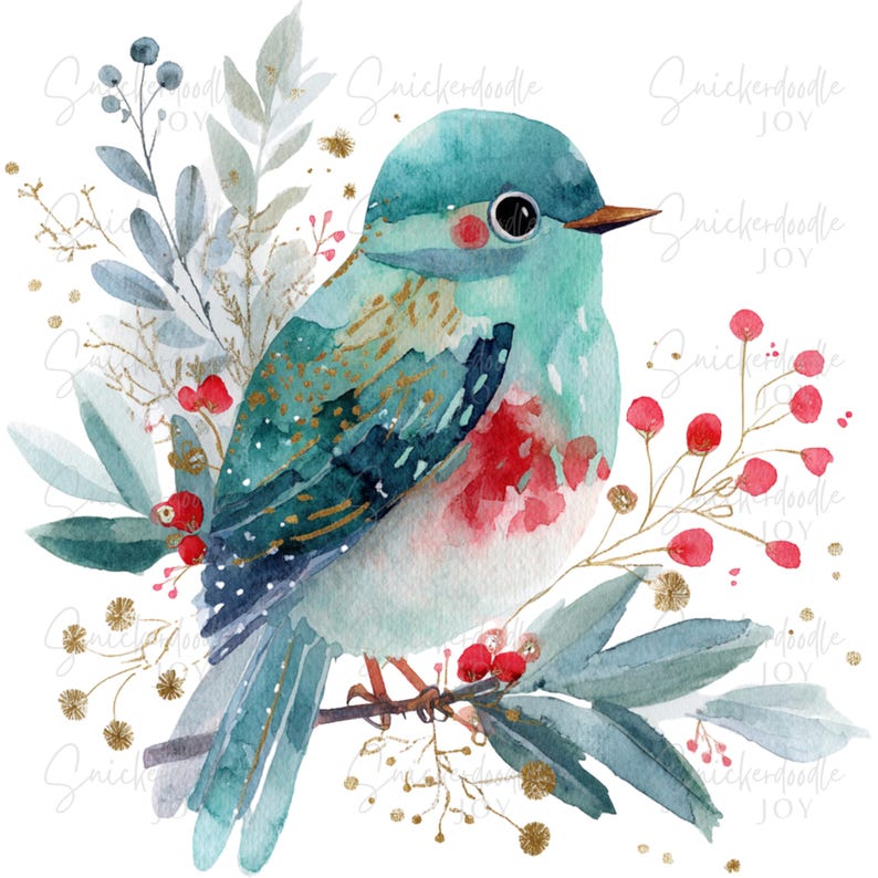 14 Christmas Blue Birds Clipart Cute Bird Clip Art Holiday High Quality ...