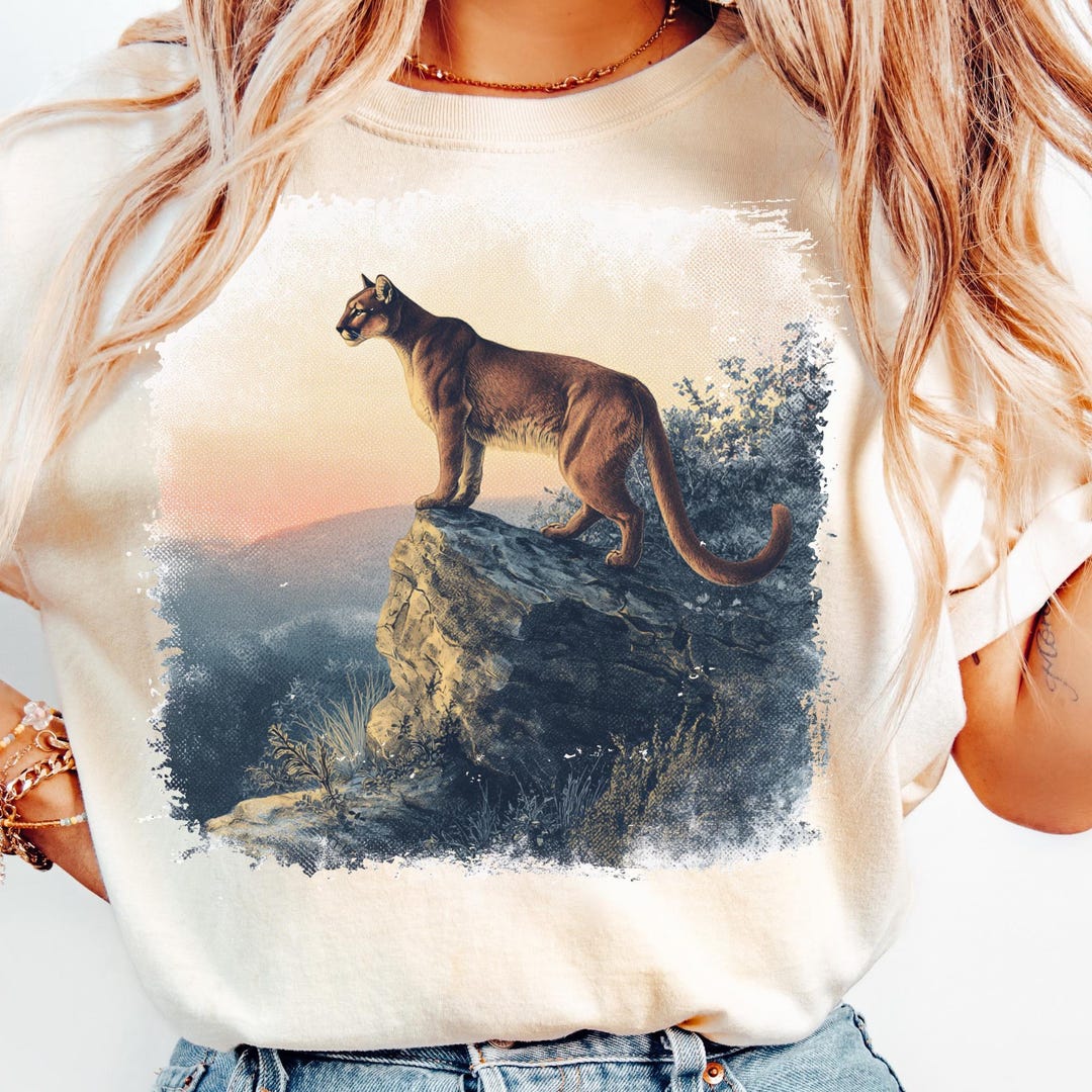 Retro Mountain Lion 90s Graphic PNG Desert Animals Sublimation Vintage ...