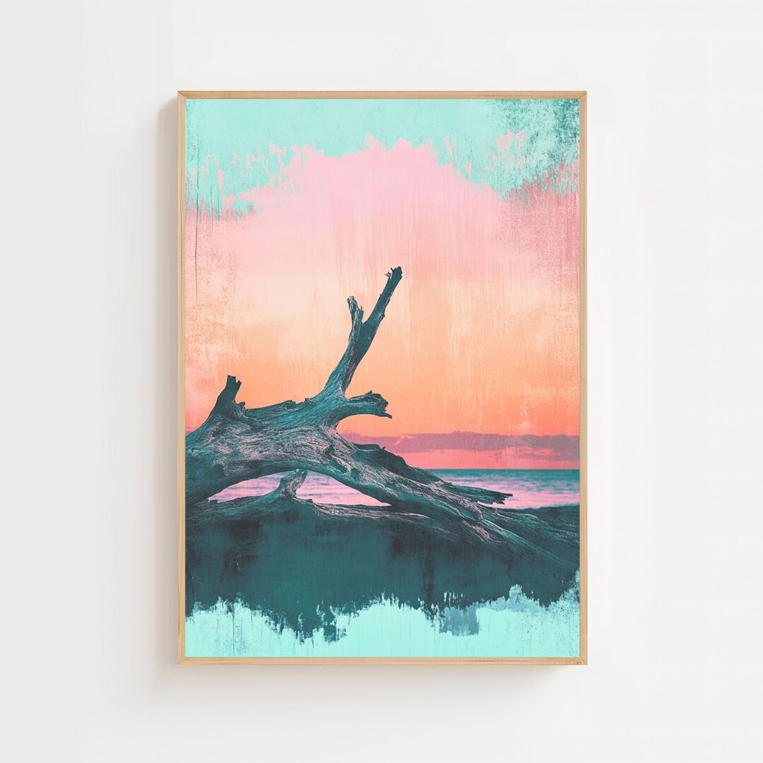 Printable Driftwood Wall Art Print Retro Beach Home Decor for Beach ...