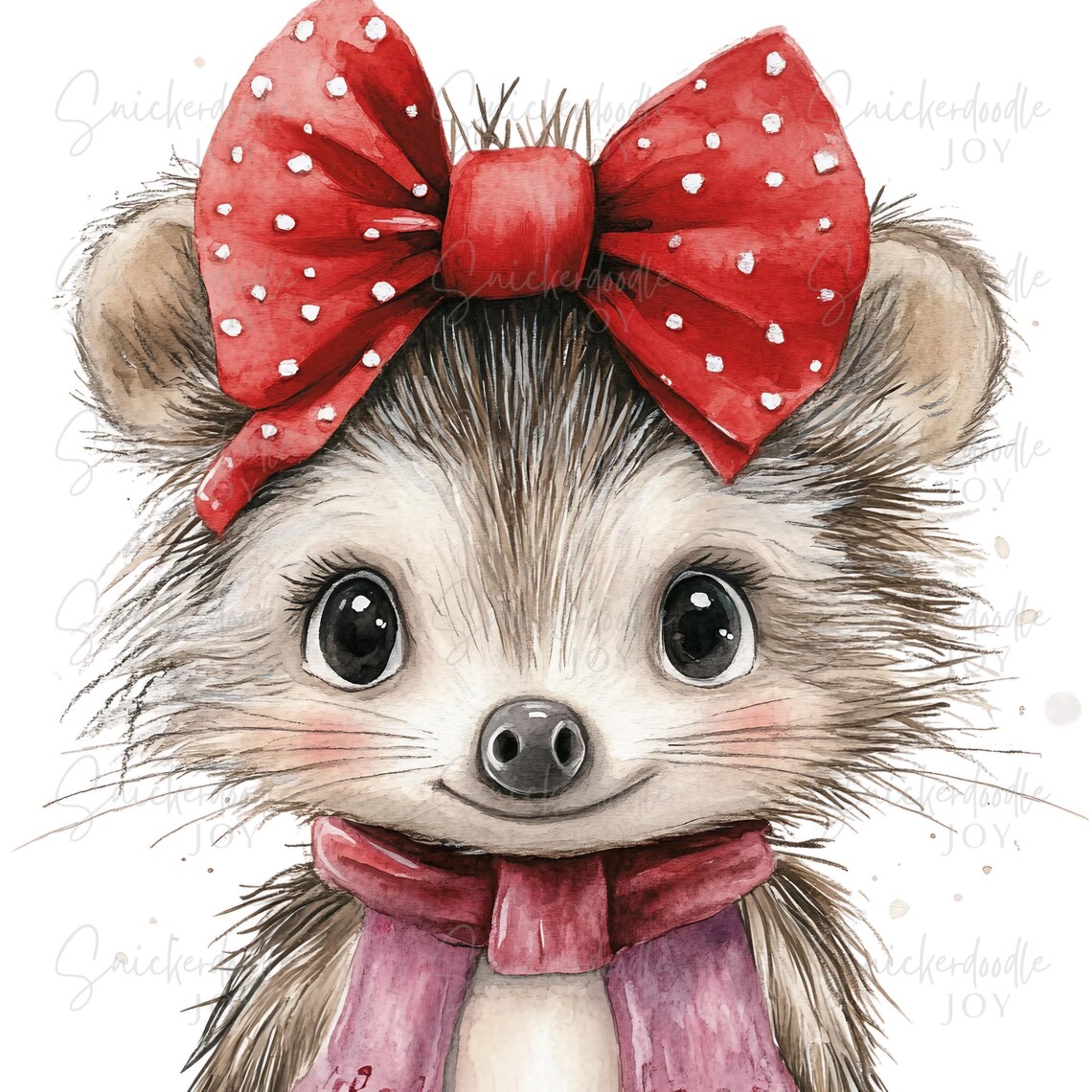 13 Christmas Hedgehogs Clipart Watercolor Christmas Clip Art Holiday ...