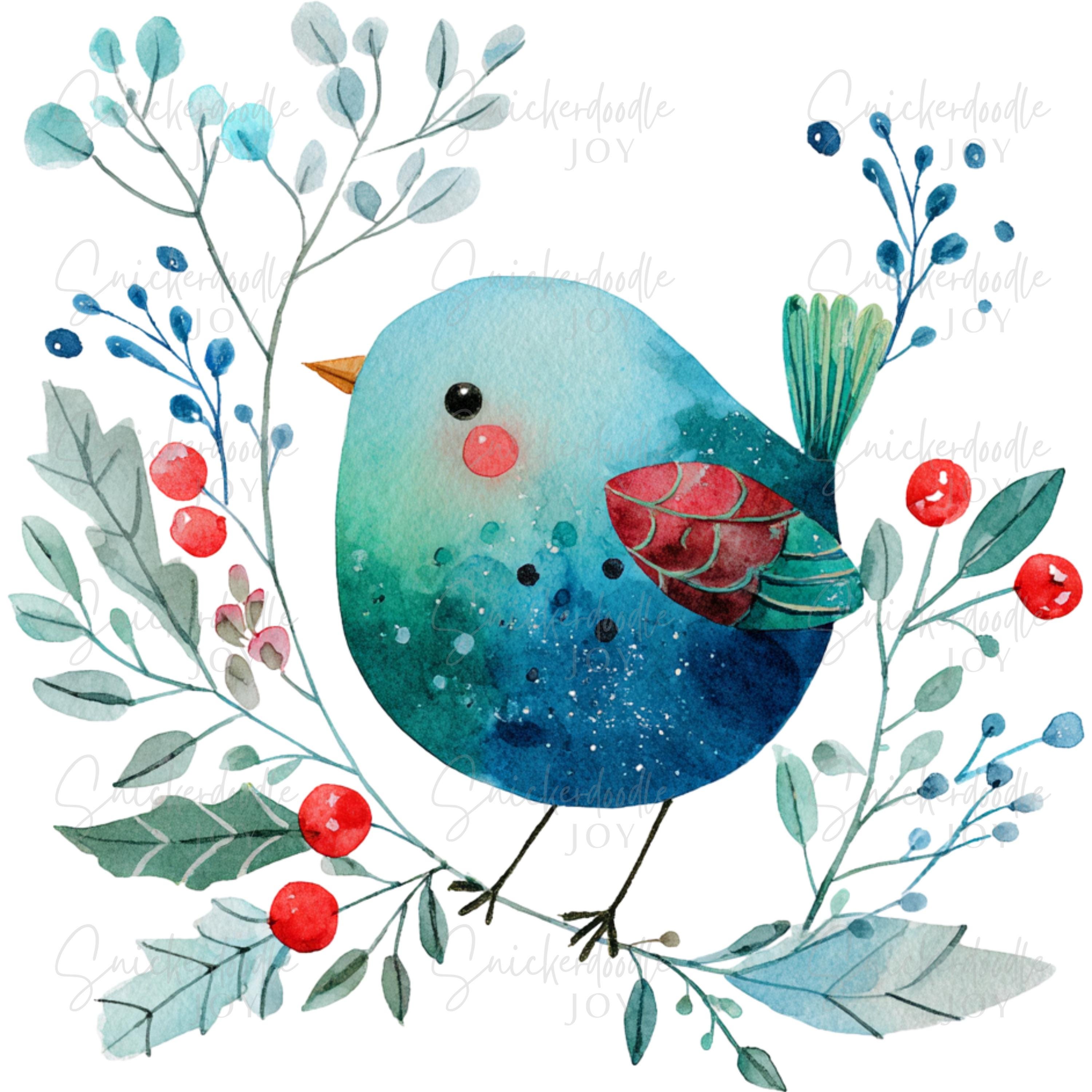14 Christmas Blue Birds Clipart Cute Bird Clip Art Holiday High Quality ...