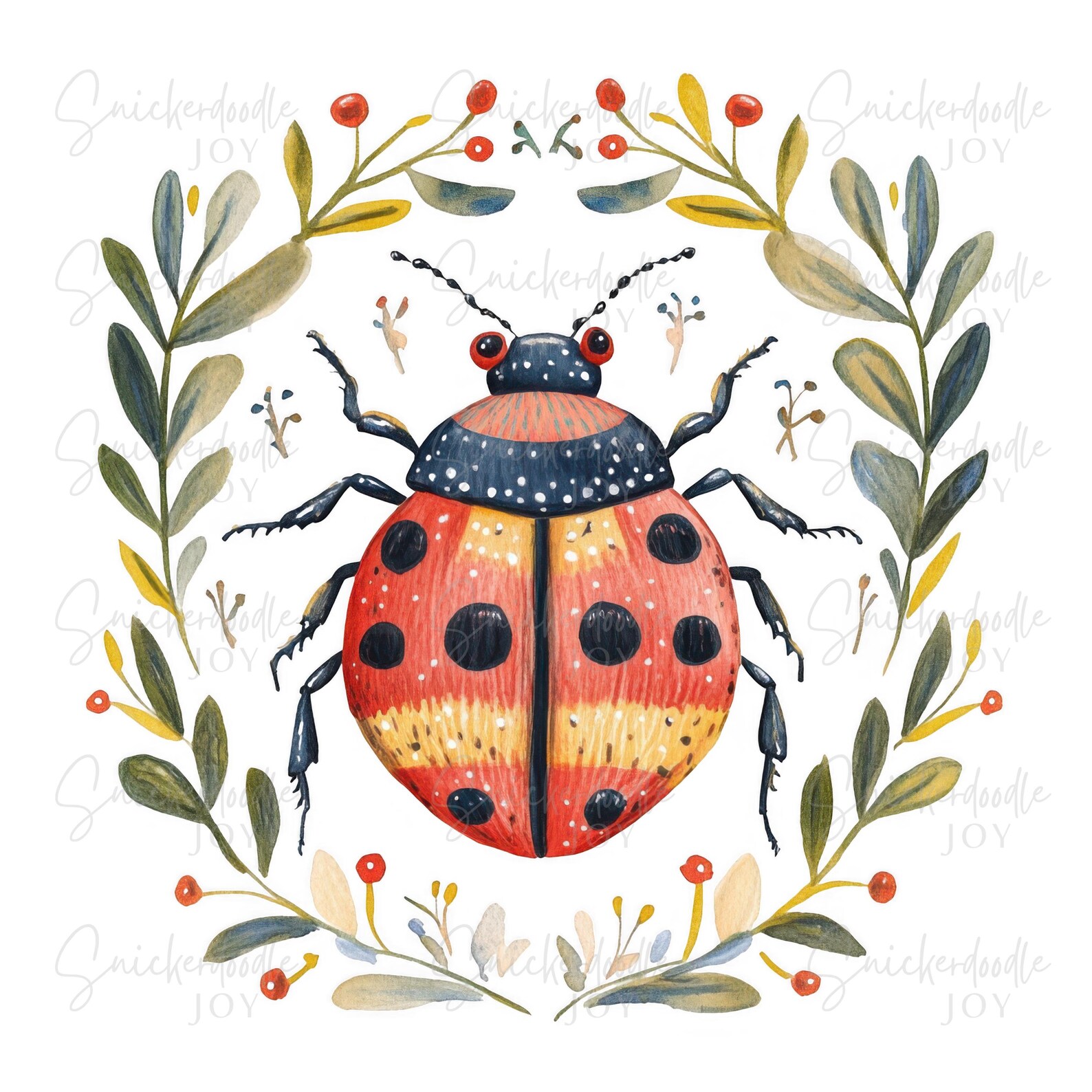 10 Ladybug Clipart Folk Art Ladybugs Clip Art Insect High Quality Pngs ...