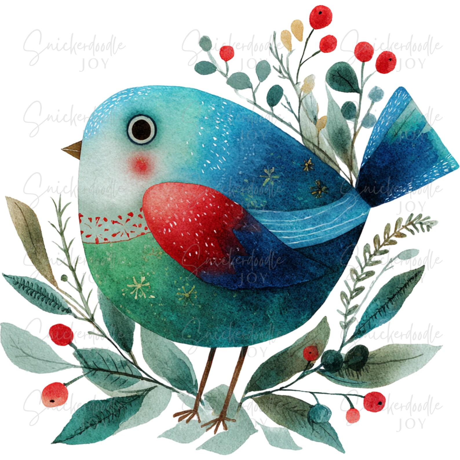 14 Christmas Blue Birds Clipart Cute Bird Clip Art Holiday High Quality ...