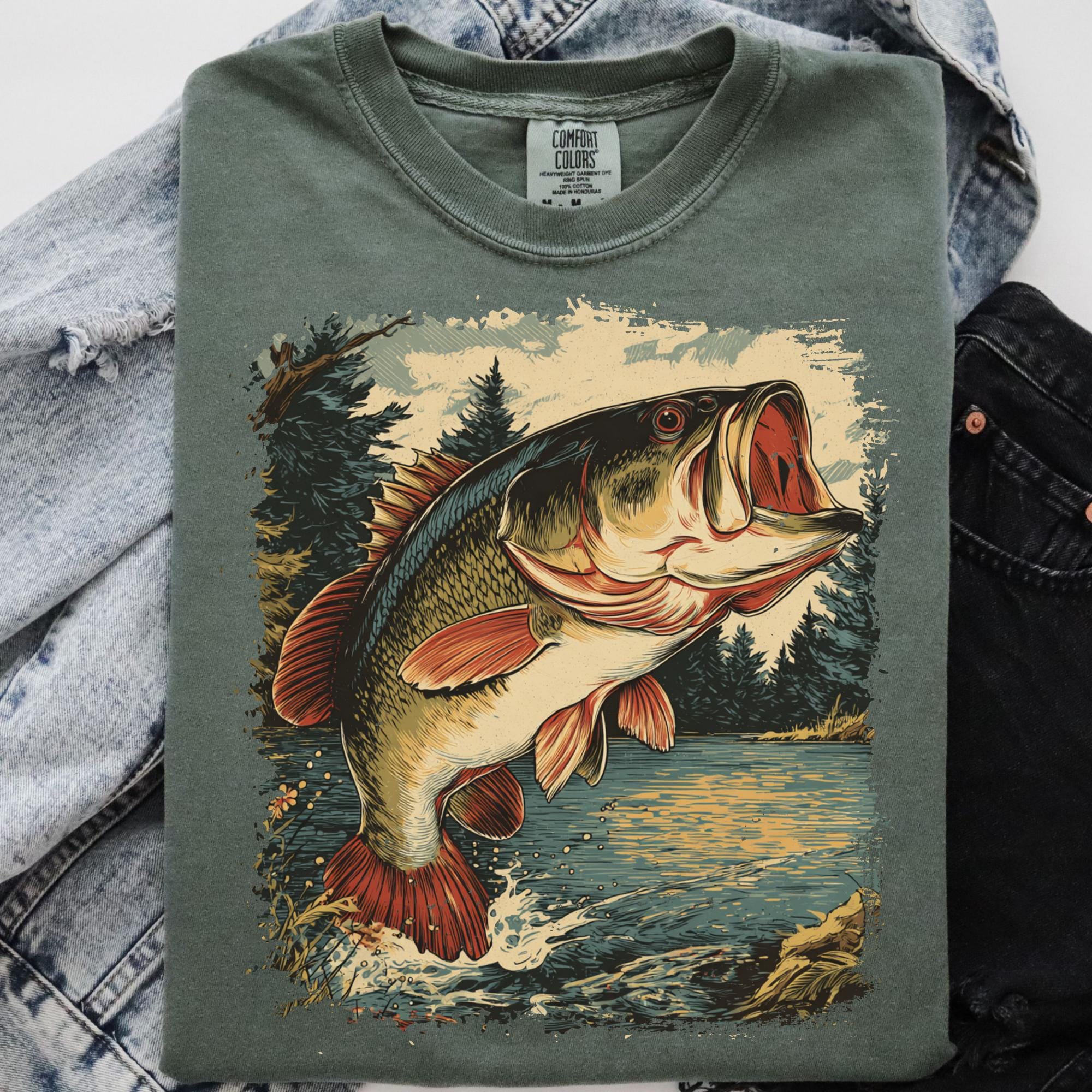 Vintage Bass Fish PNG 90s Graphic Style Fishing Sublimation Grunge ...