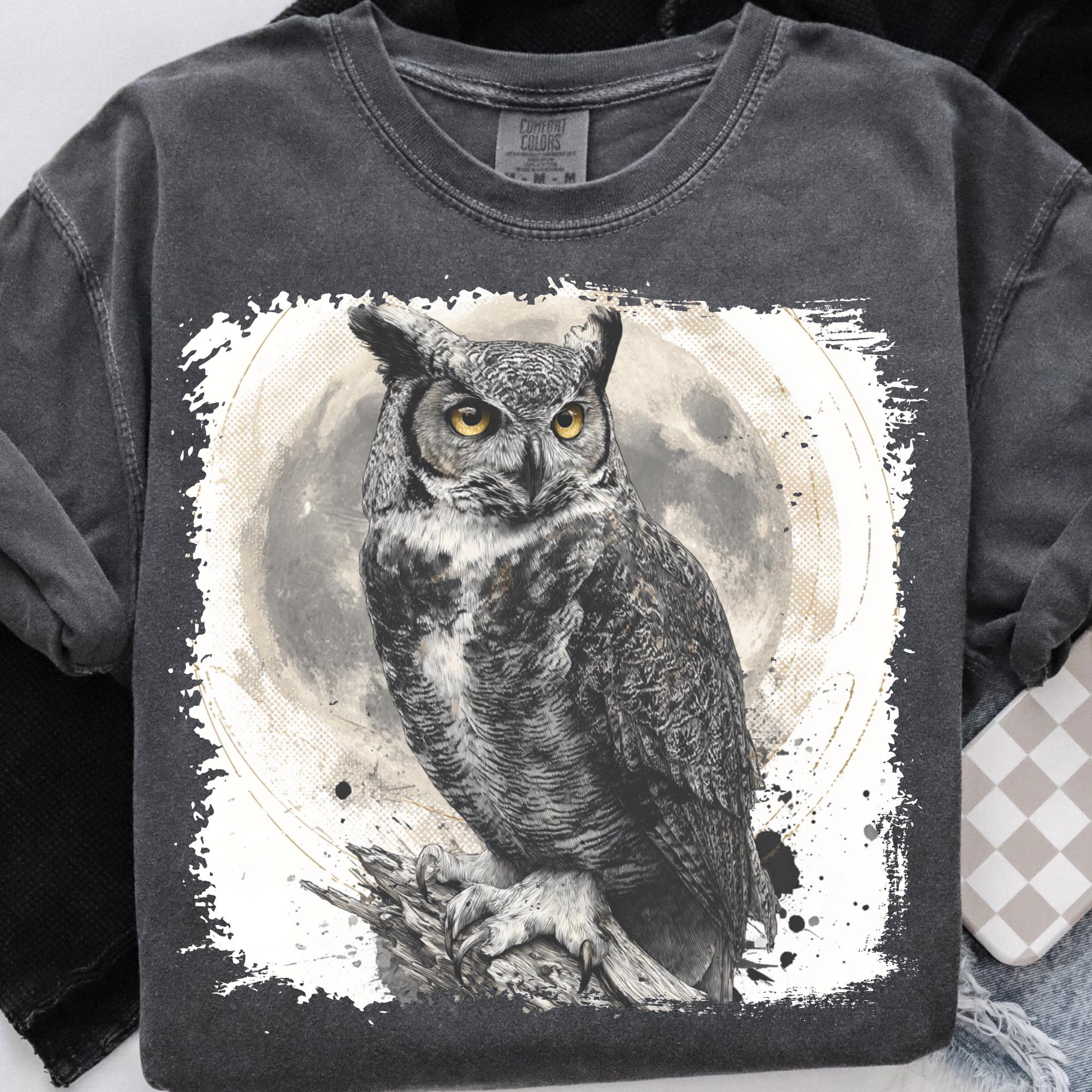 Vintage Owl 90s Graphic PNG Wildlife Woodland Animals Sublimation ...