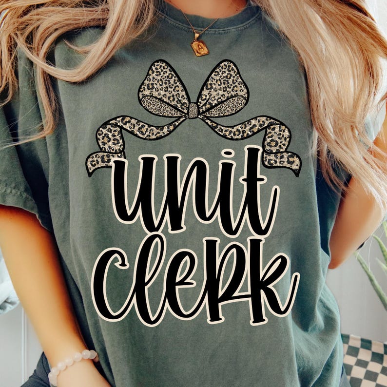 Unit Clerk PNG Coquette Bow Unit Clerk Png Leopard Print Medical Office ...