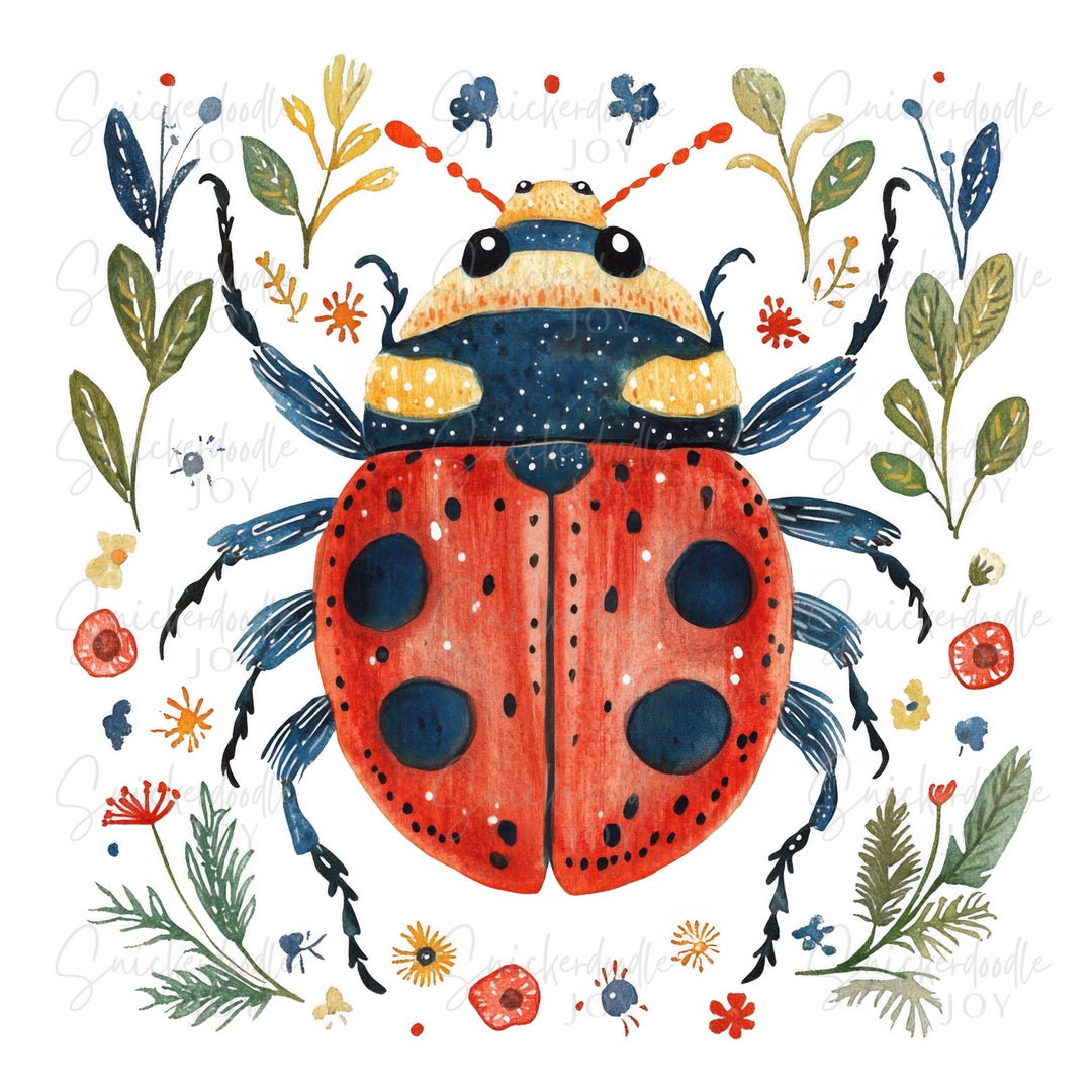 10 Ladybug Clipart Folk Art Ladybugs Clip Art Insect High Quality Pngs ...