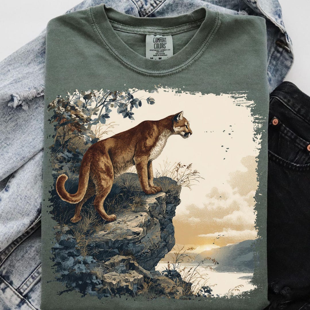Vintage Mountain Lion 90s Graphic PNG Desert Animals Sublimation Retro ...