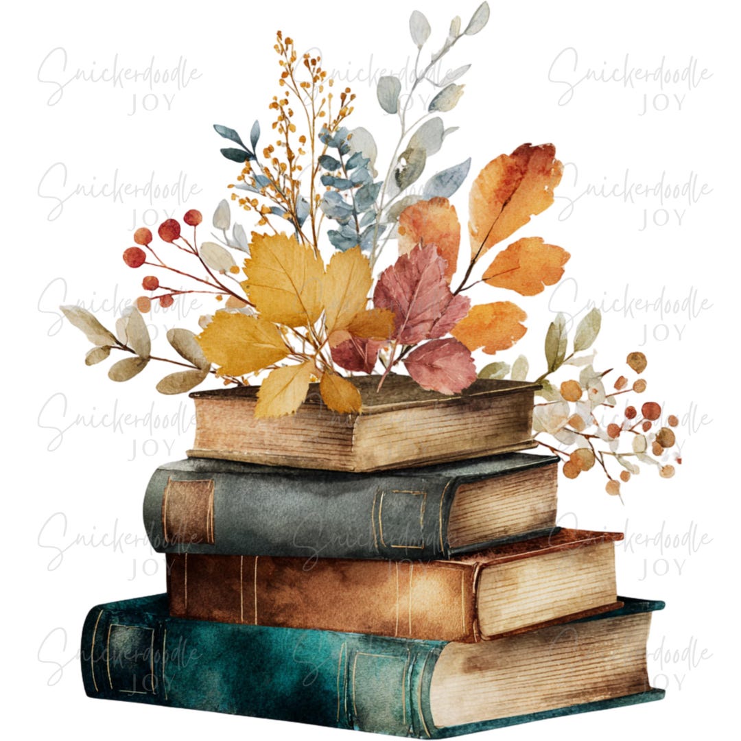 14 Fall Books Clipart Autumn Book Clip Art Book Lover High Quality Pngs ...