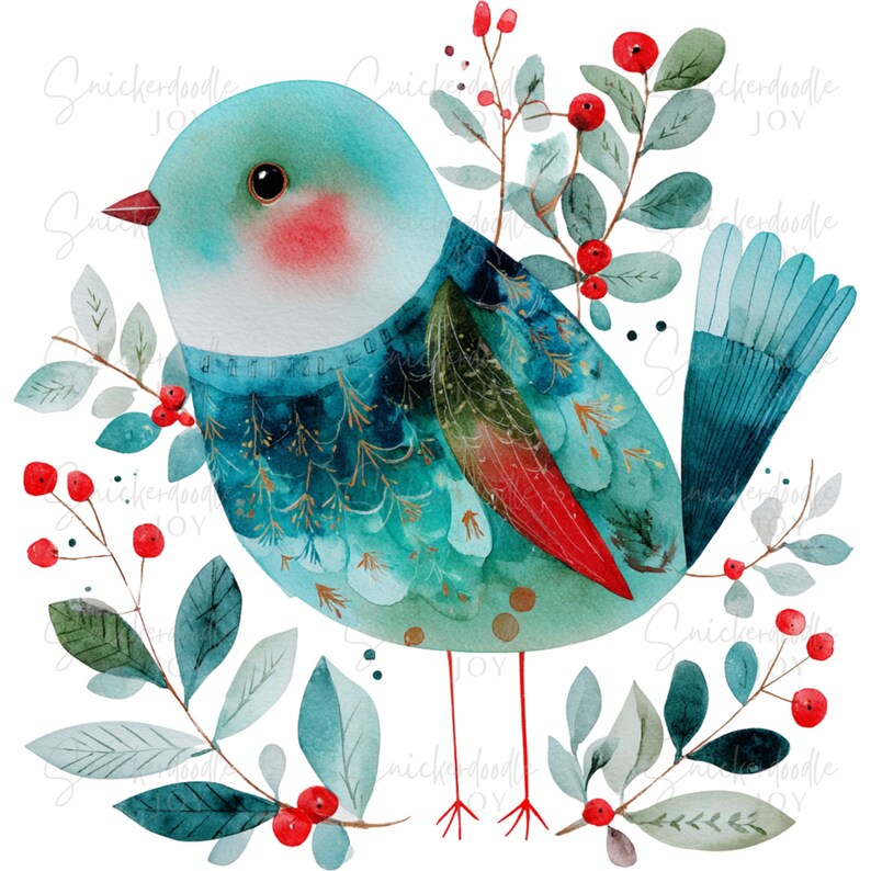 14 Christmas Blue Birds Clipart Cute Bird Clip Art Holiday High Quality ...