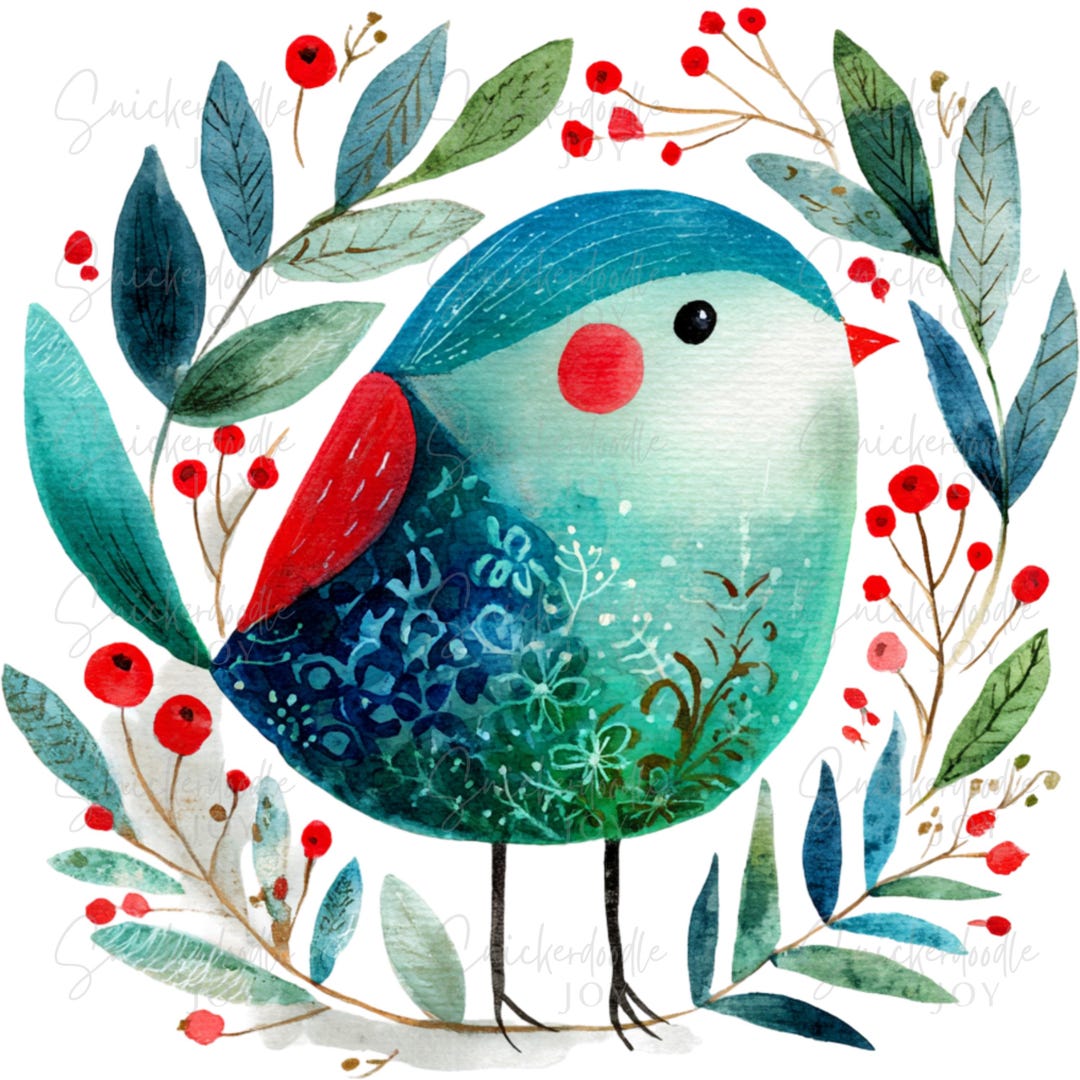 14 Christmas Blue Birds Clipart Cute Bird Clip Art Holiday High Quality ...