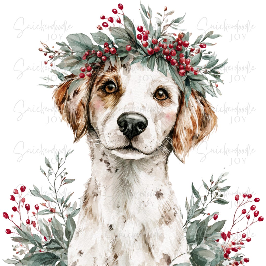 Christmas Dogs Clipart Watercolor Christmas Dogs Clip Art Holiday ...