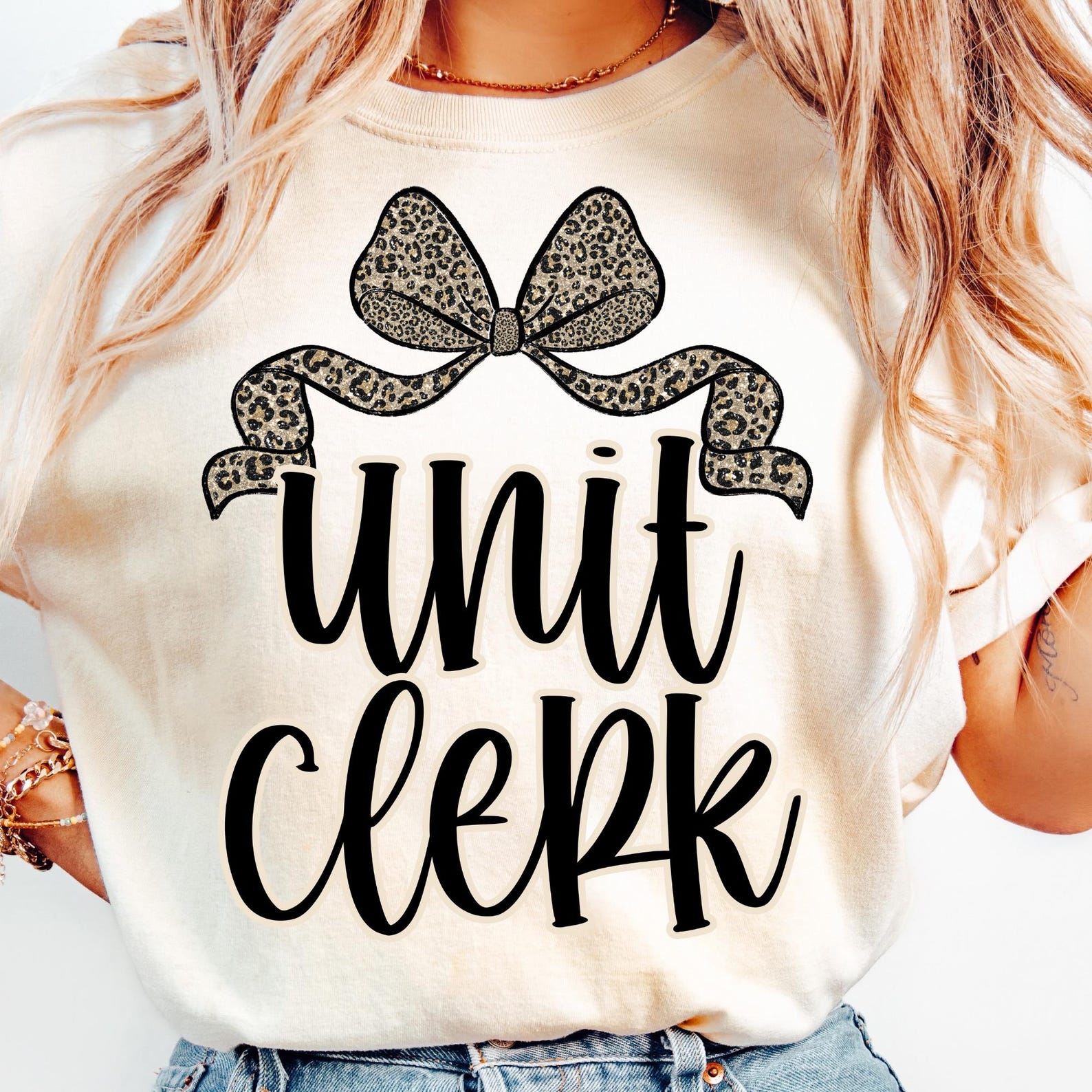 Unit Clerk PNG Coquette Bow Unit Clerk Png Leopard Print Medical Office ...