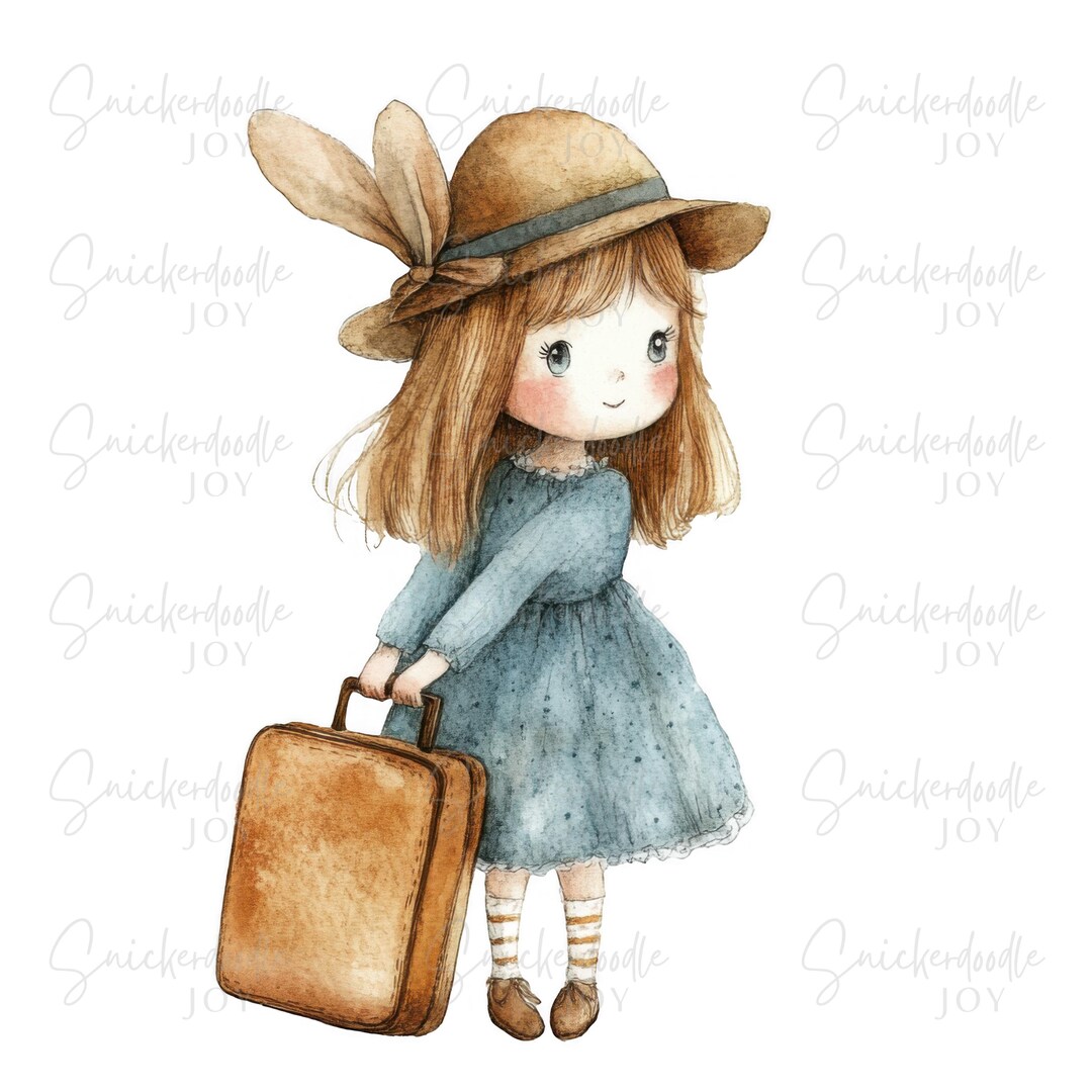 10 Traveler Girl Clipart Cute Little Travel Girl Clip Art Travel High ...