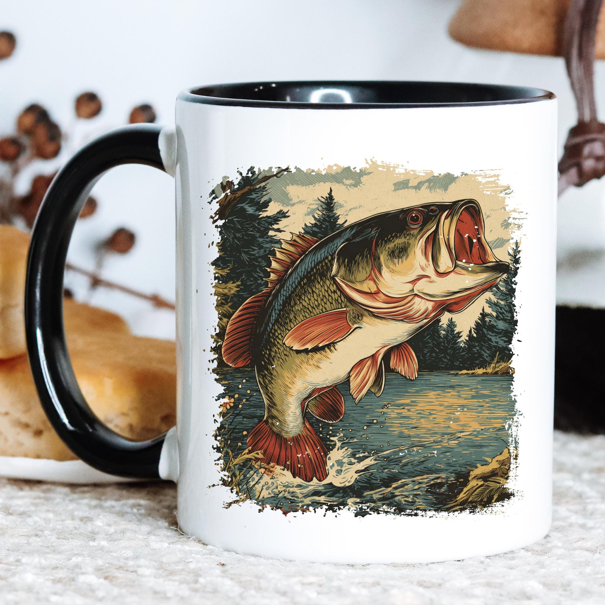 Vintage Bass Fish PNG 90s Graphic Style Fishing Sublimation Grunge ...