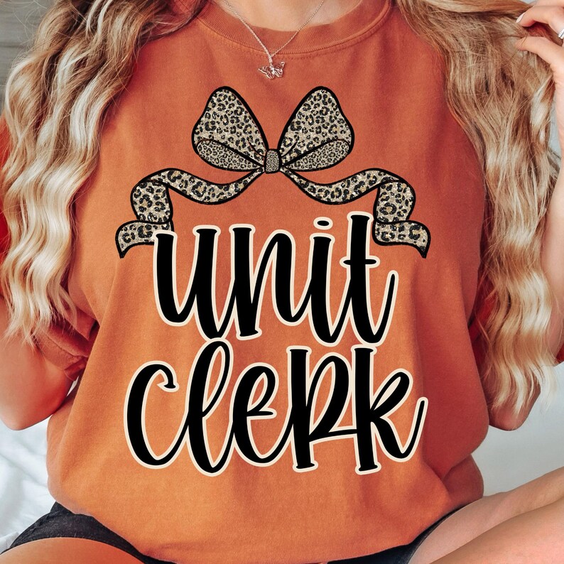 Unit Clerk PNG Coquette Bow Unit Clerk Png Leopard Print Medical Office ...