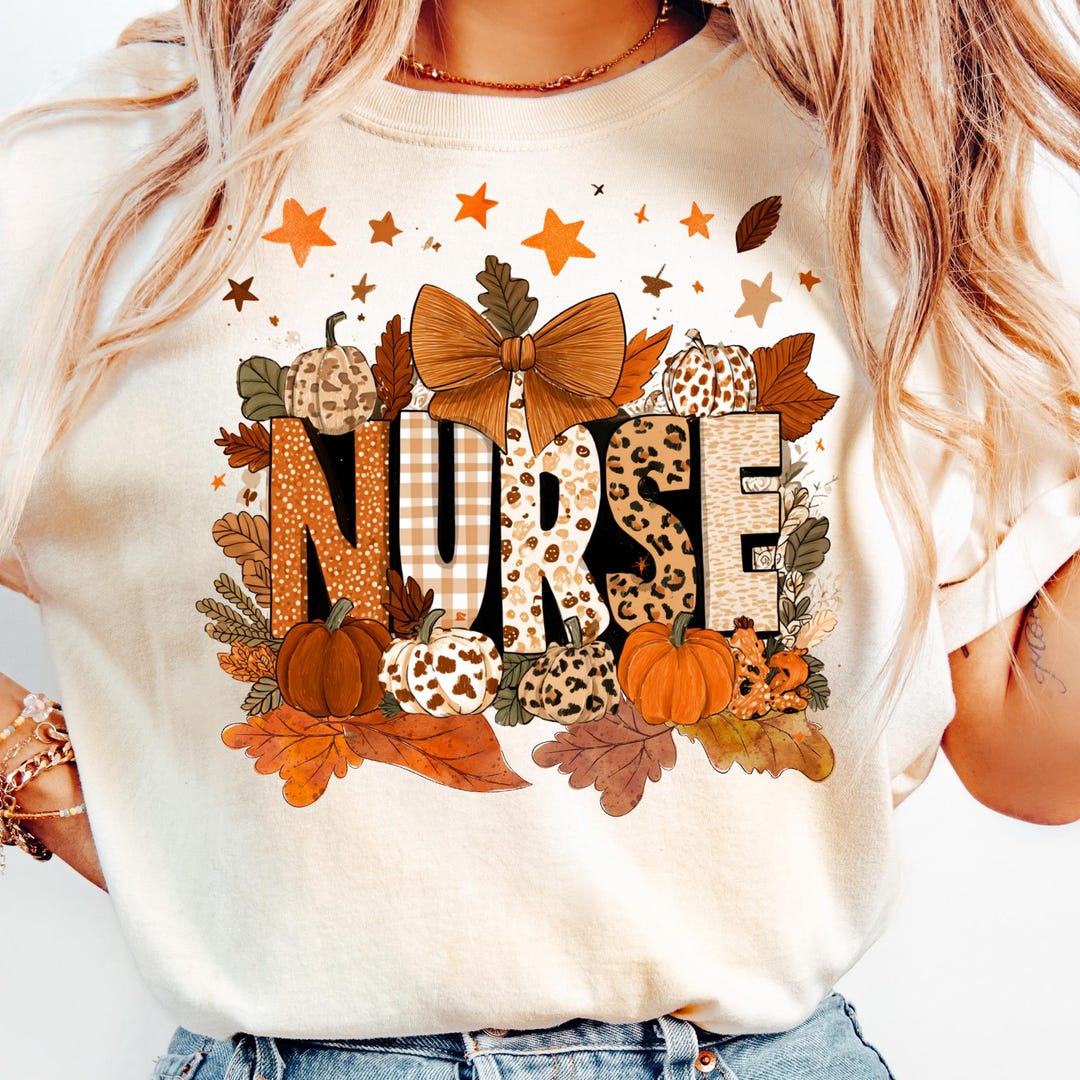 Fall Nurse PNG Autumn Nurse Png Cute Fall RN Sublimation Trendy Fall ...