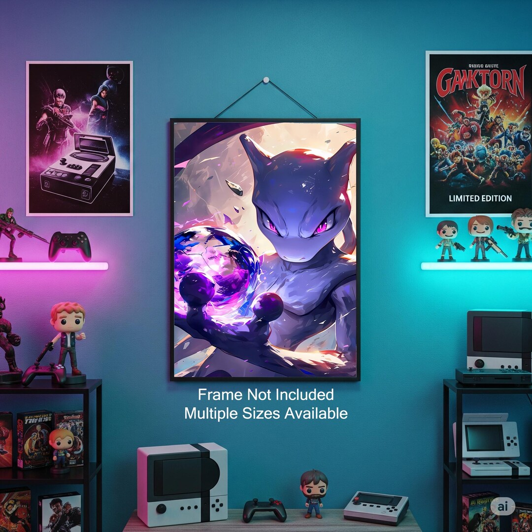 Mewtwo Power | Pokemon | Collectible Poster | High Resolution | Sizes ...