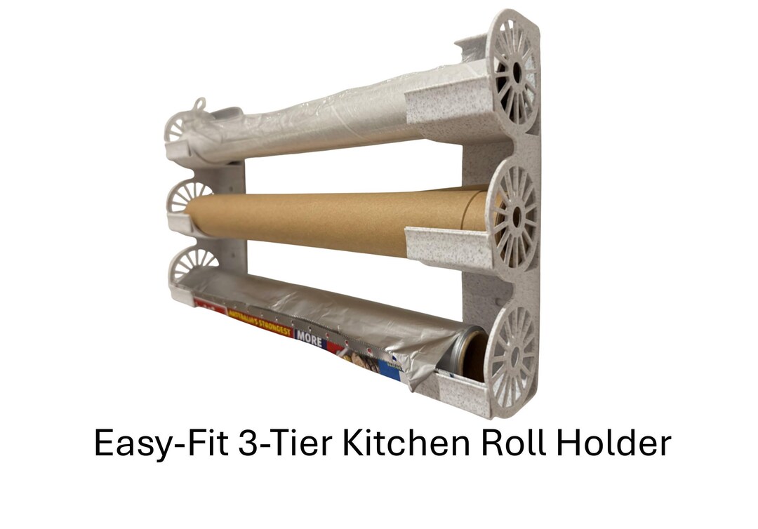 GORX 3-tier Kitchen Wrap Organizer Foil Cling Towel Holder Wall Cabinet ...