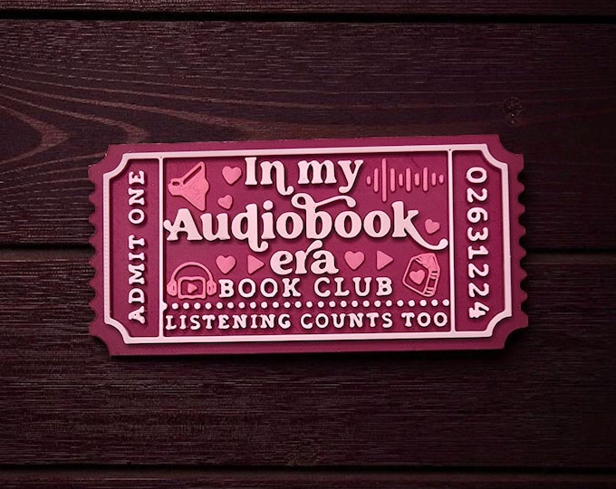 3D Printed Audiobook Era Ticket | Book Lover Shelf Decor - Etsy