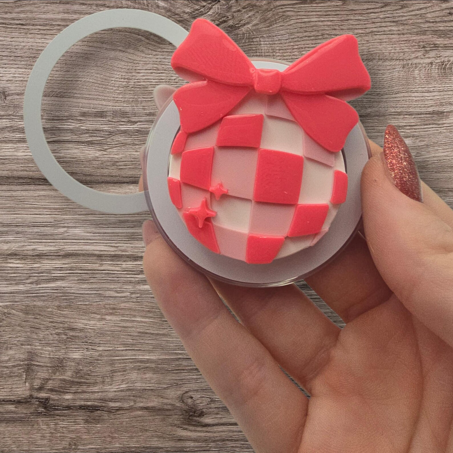 3D Printed Bow Disco Ball Phone Grip: Personalized Resin Pop Socket - Etsy