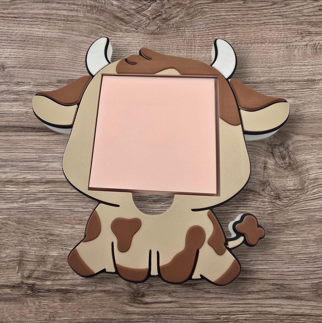 Kawaii Cow Sticky Note Holder | 3D Printed Desk Organizer - Etsy