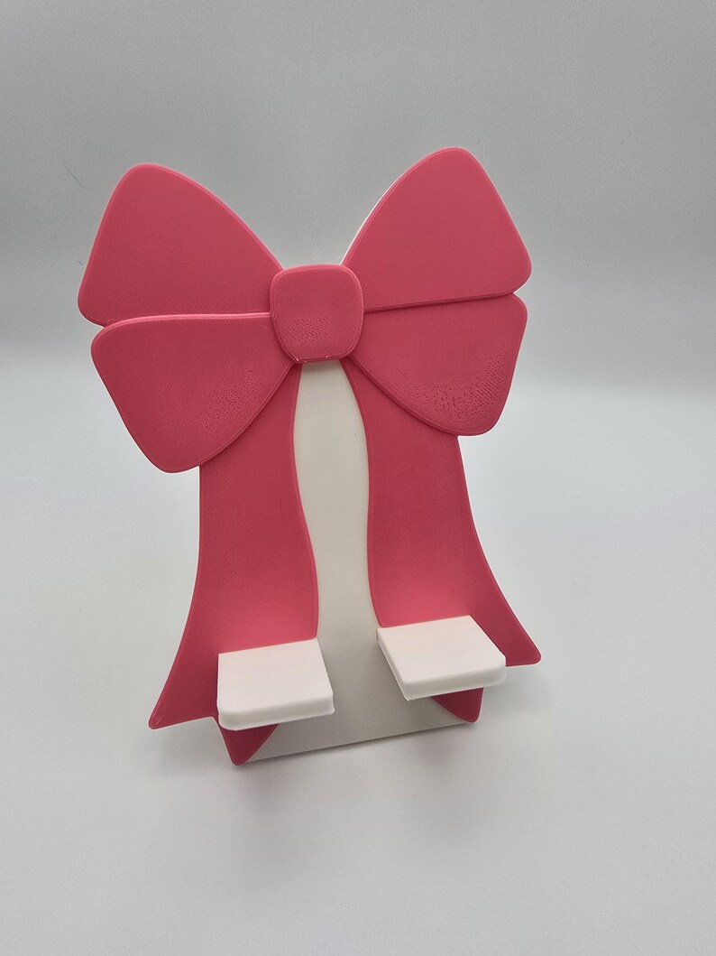 Coquette Bow Phone Stand: 3D Printed Desk Accessory for Kindle, iPhone ...