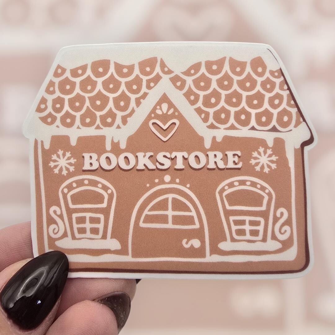 Gingerbread Bookstore Waterproof Sticker: Kindle, Laptop, Tumbler Decal ...