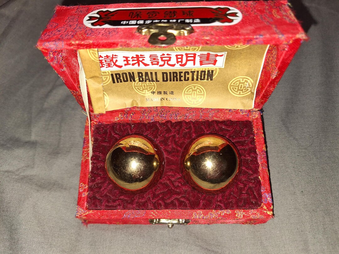 Vintage Chinese Baoding Balls – Chiming Harmony Stress Balls With Box ...