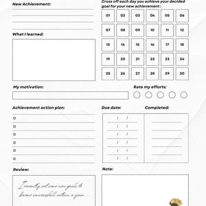 Fillable Goal Planner –fillable Achievement Tracker, Success Journal ...