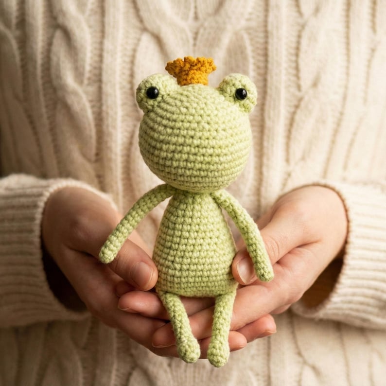 Frog Prince Pattern PDF, Amigurumi Doll Tutorial, Easy Animal Plushie ...