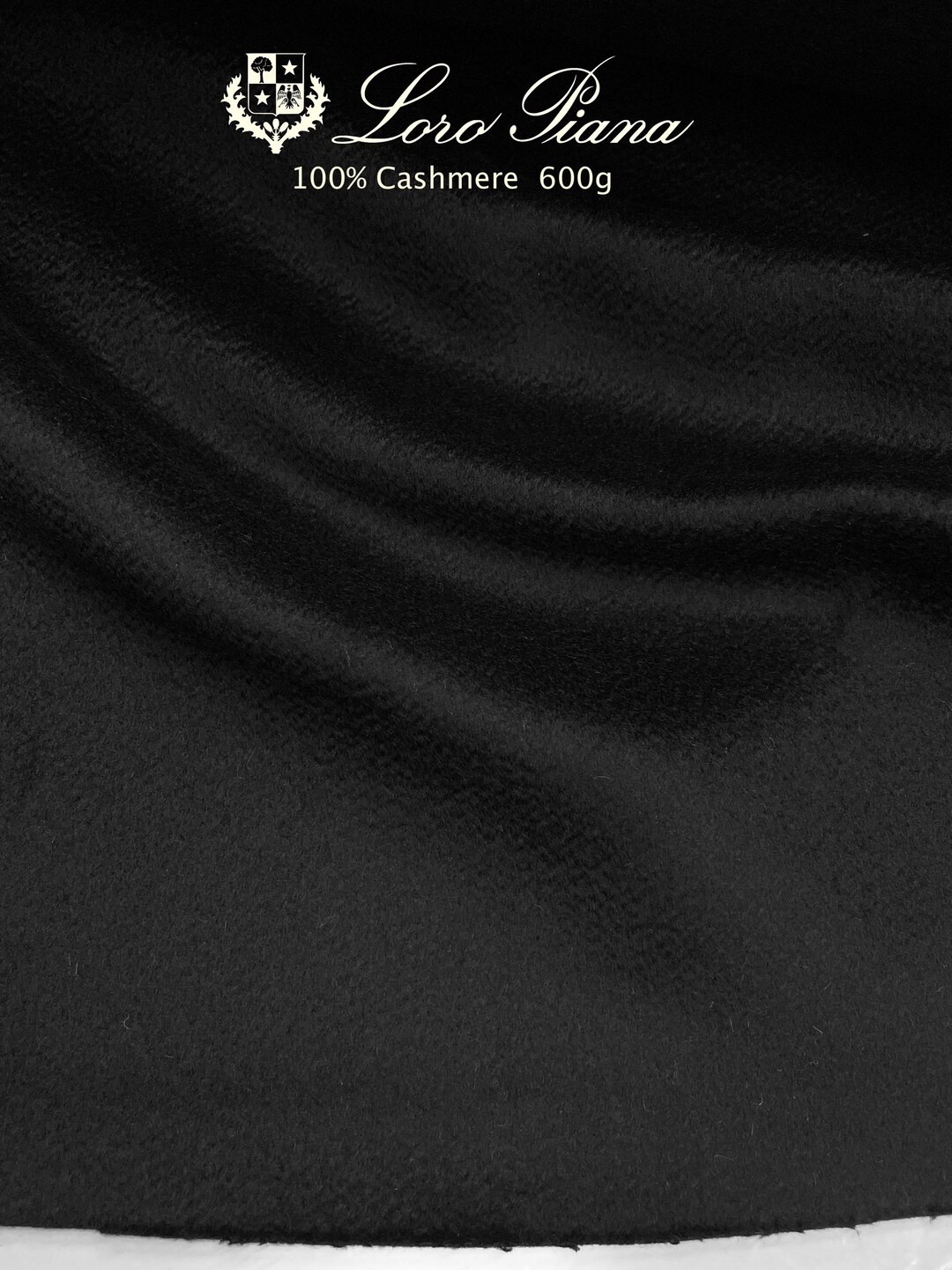 Loro Piana Cashmere Wool Fabric, Black Coating Cloth, 600g, Made in ...