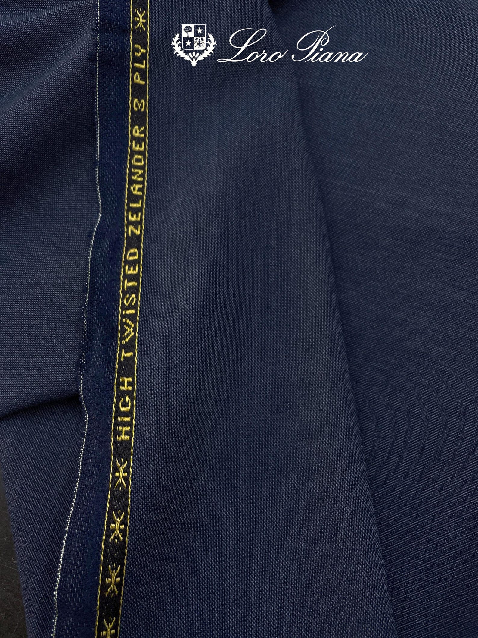 LORO PIANA Piana Navy Blue Wool Suiting Fabric, Super 130s ZELANDER, by ...