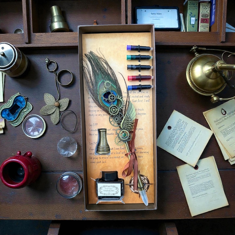 Dip Ink Pen With Feather - Etsy UK