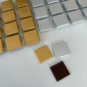 Luxury Gold & Silver Wrapped Chocolate Squares, Madlen Chocolate, Milk ...