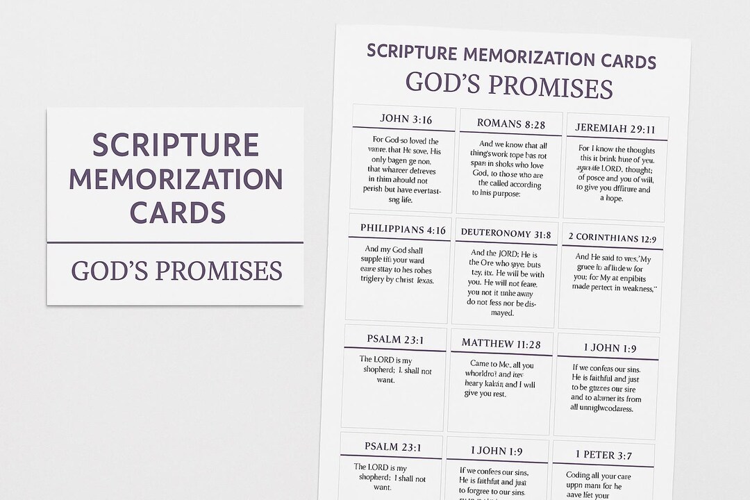 Scripture Memorization Cards – God’s Promises | Christian Printable ...