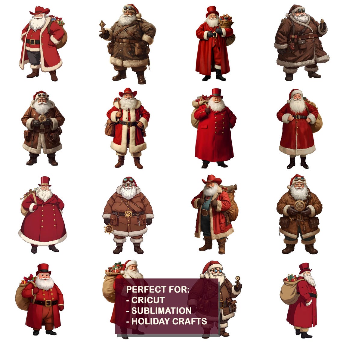 Santa Claus 300 Santa PNG Mega Pack | International, Western, Victorian ...