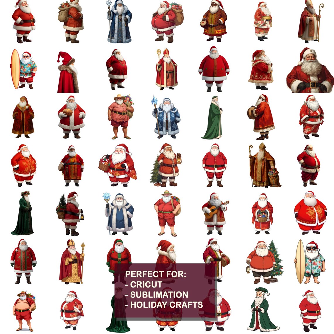 Santa Claus 300 Santa PNG Mega Pack | International, Western, Victorian ...
