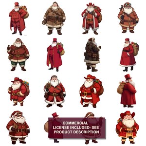 Santa Claus 300 Santa PNG Mega Pack | International, Western, Victorian ...