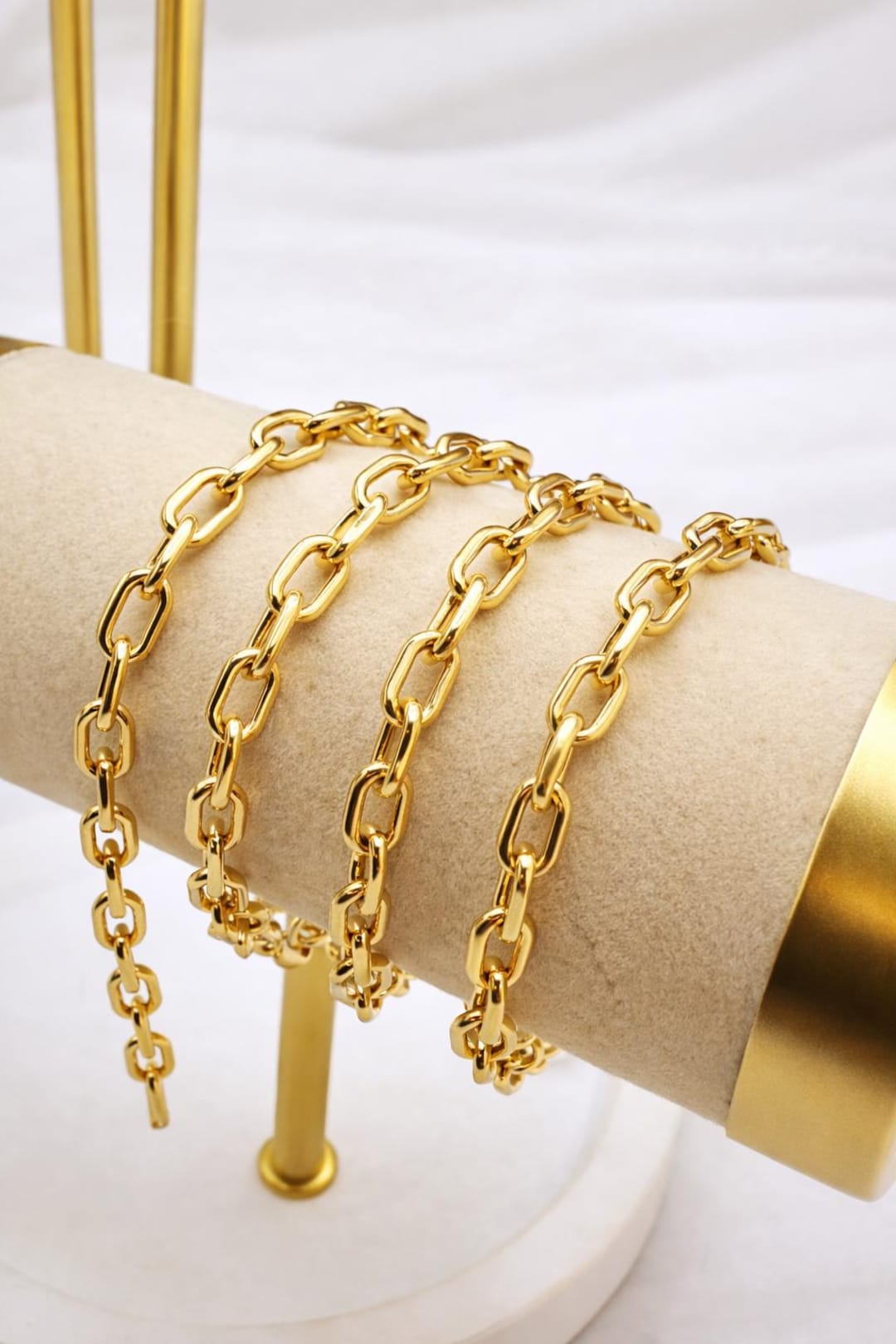 18K Solid Gold Rollo Chain Necklace: 4mm Link, Unisex - Etsy
