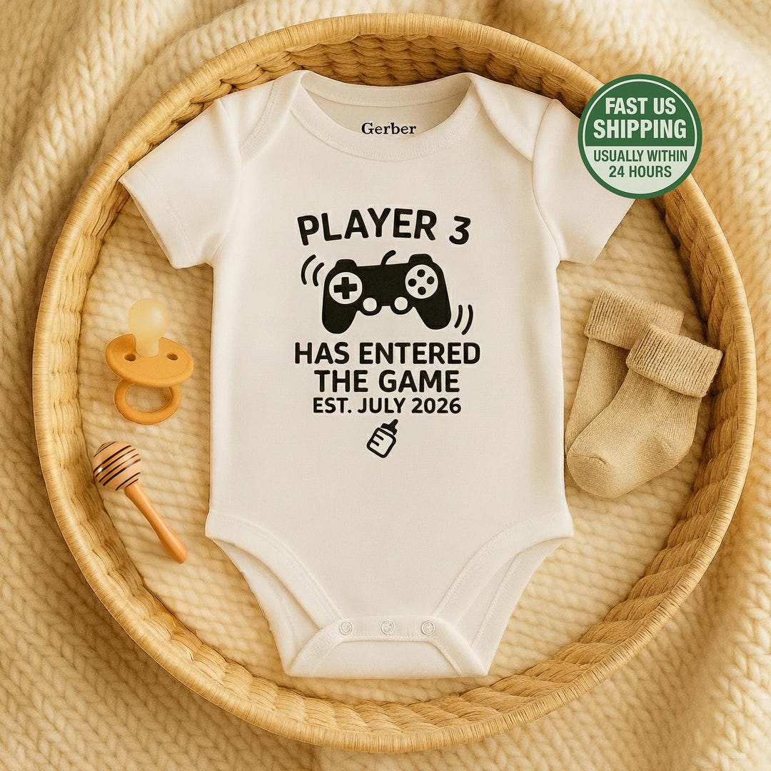 Funny Gamer Baby Onesie – Player 3 Has Entered the Game Bodysuit ...